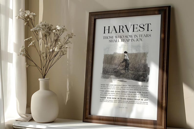 Psalm 126 Harvest Bible Verse Art: Christian Wall Decor (digital Print ...