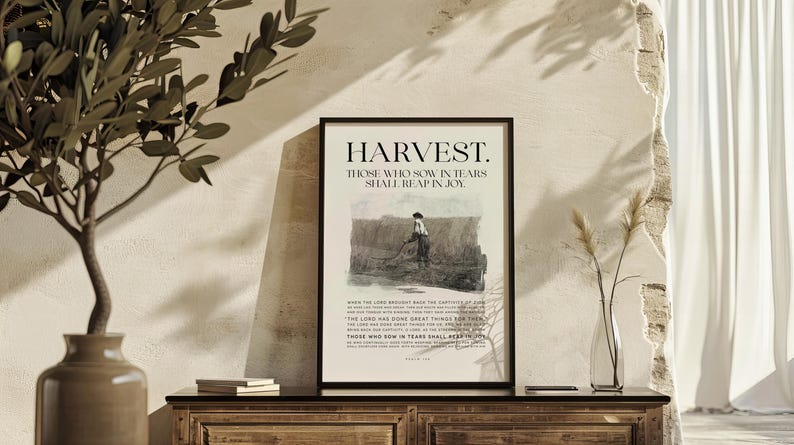 Psalm 126 Harvest Bible Verse Art: Christian Wall Decor (digital Print ...