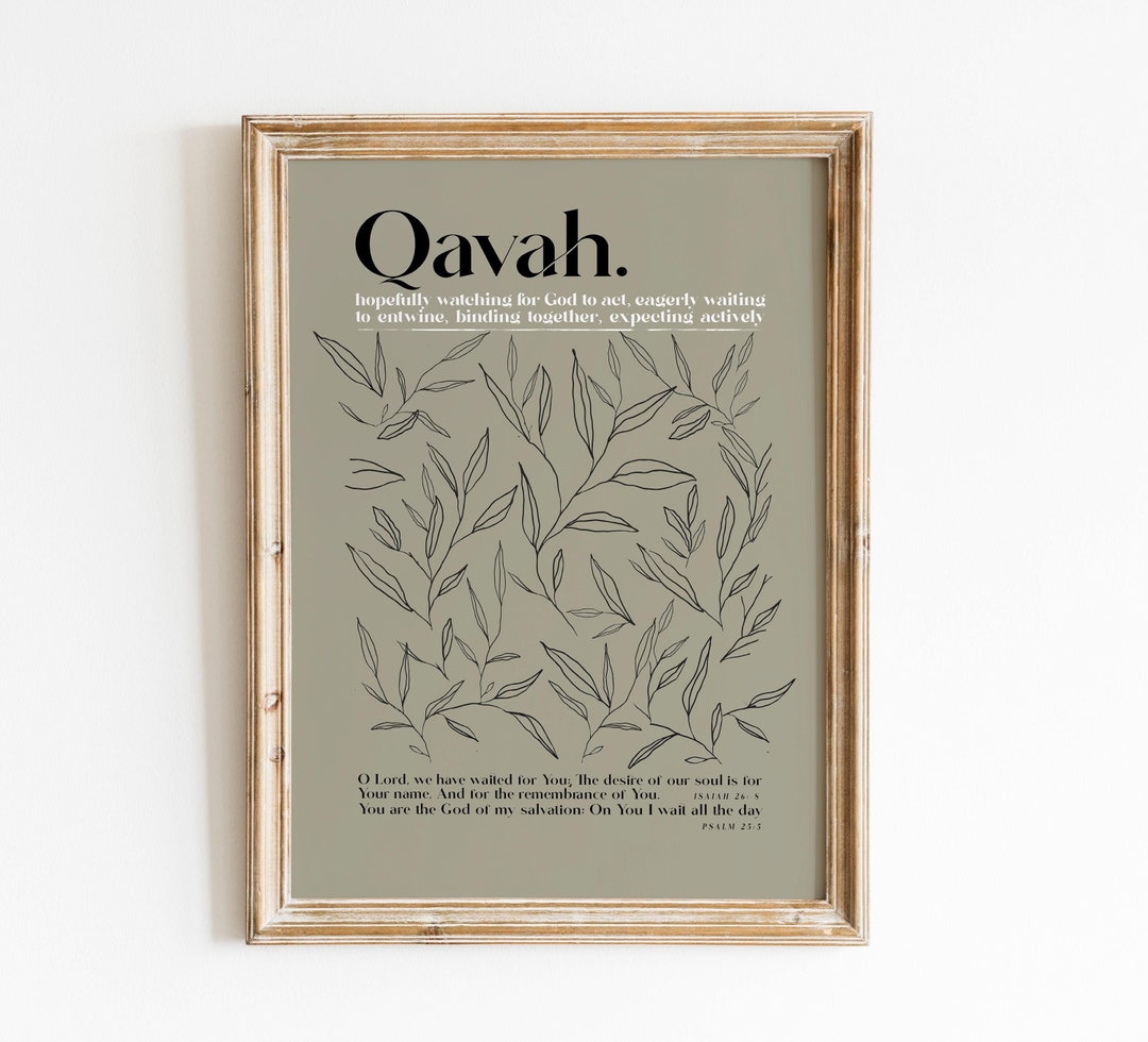 QAVAH Wall Art, Qavah HEBREW Meaning Bible Verse Printable Art, PSALM ...