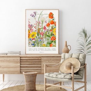 THANKSGIVING Bible Verse PRINT | Psalm 9:1- I Will Give Thanks to You ...