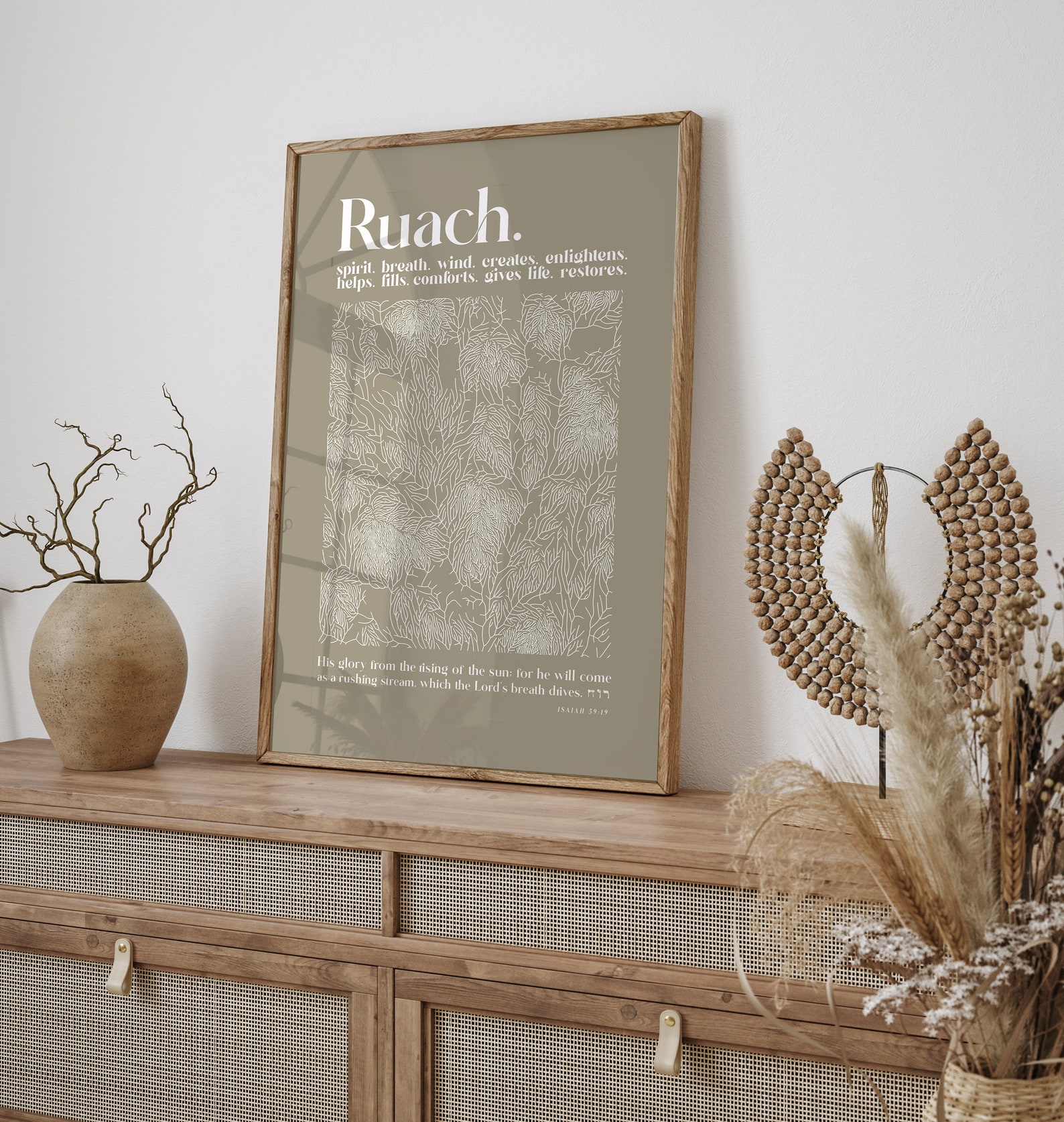 RUACH Holy Spirit Minimalist Wall Art, Spirit of God, Breath, Wind ...