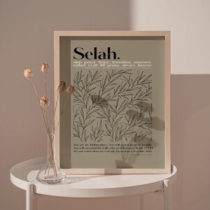 SELAH Wall Art, Selah HEBREW BIBLE Verse Wall Decor, Sage Green ...