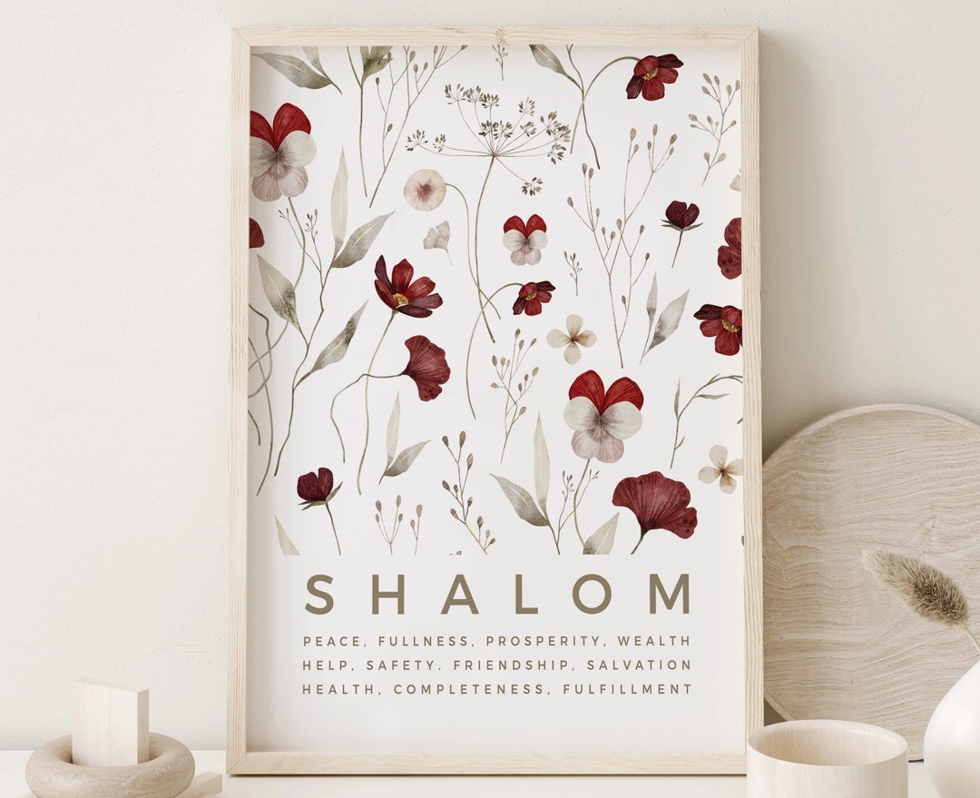 Shalom Hebrew Definition Art: Red Field Flowers Print (digital Download ...