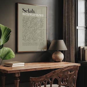 SELAH Wall Art, Selah HEBREW BIBLE Verse Wall Decor, Sage Green ...