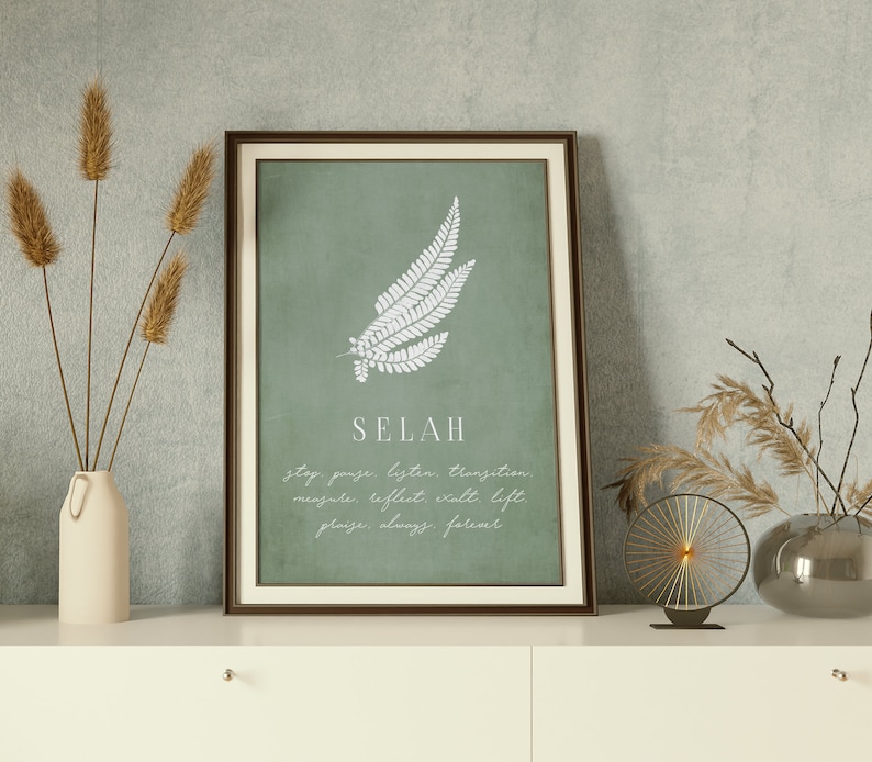 Selah Definition Art Print: Hebrew Blessing, Bible Verse (digital ...