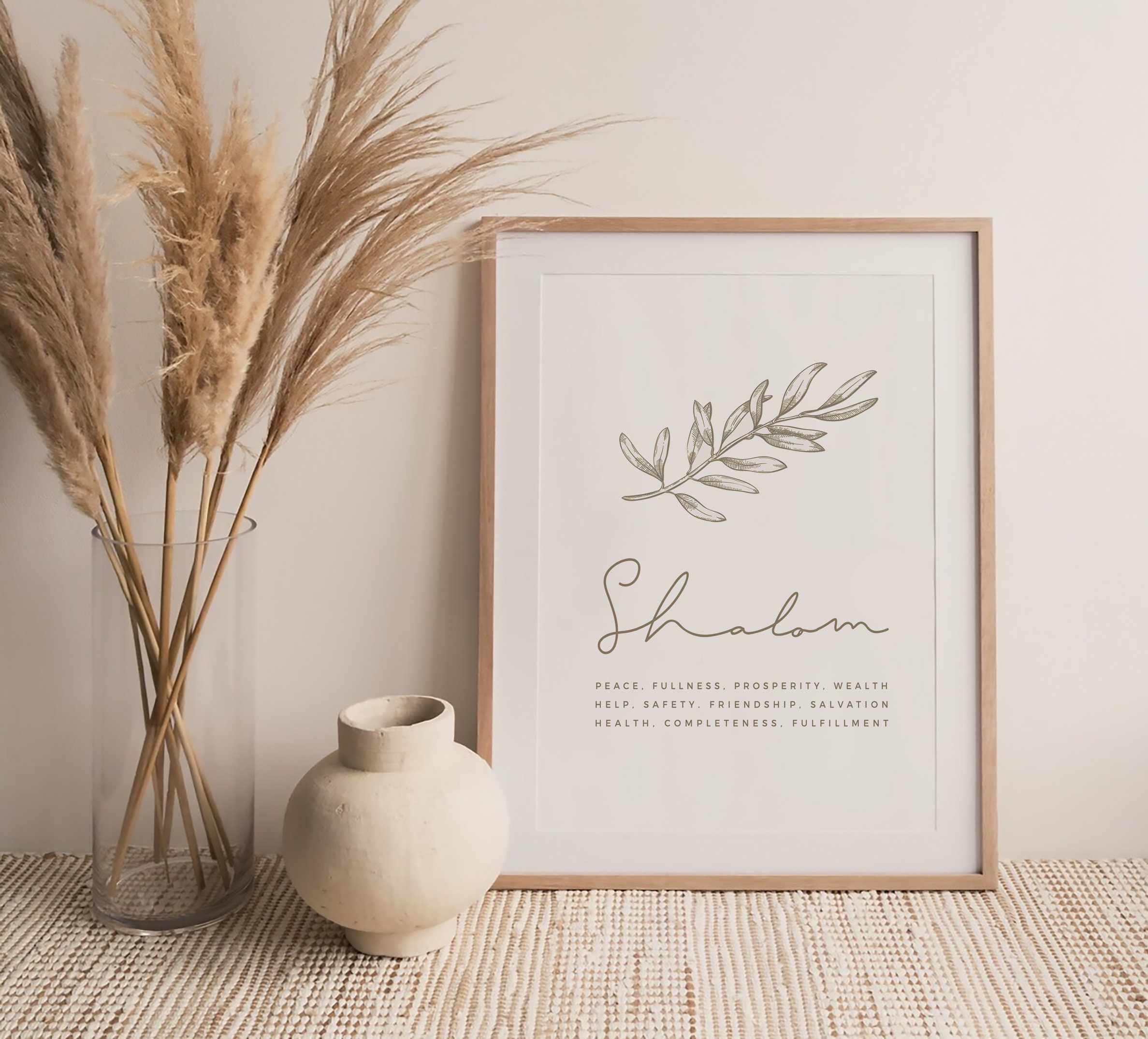 Shalom Minimalist Printable Wall Art, HEBREW Definition of Shalom/peace ...