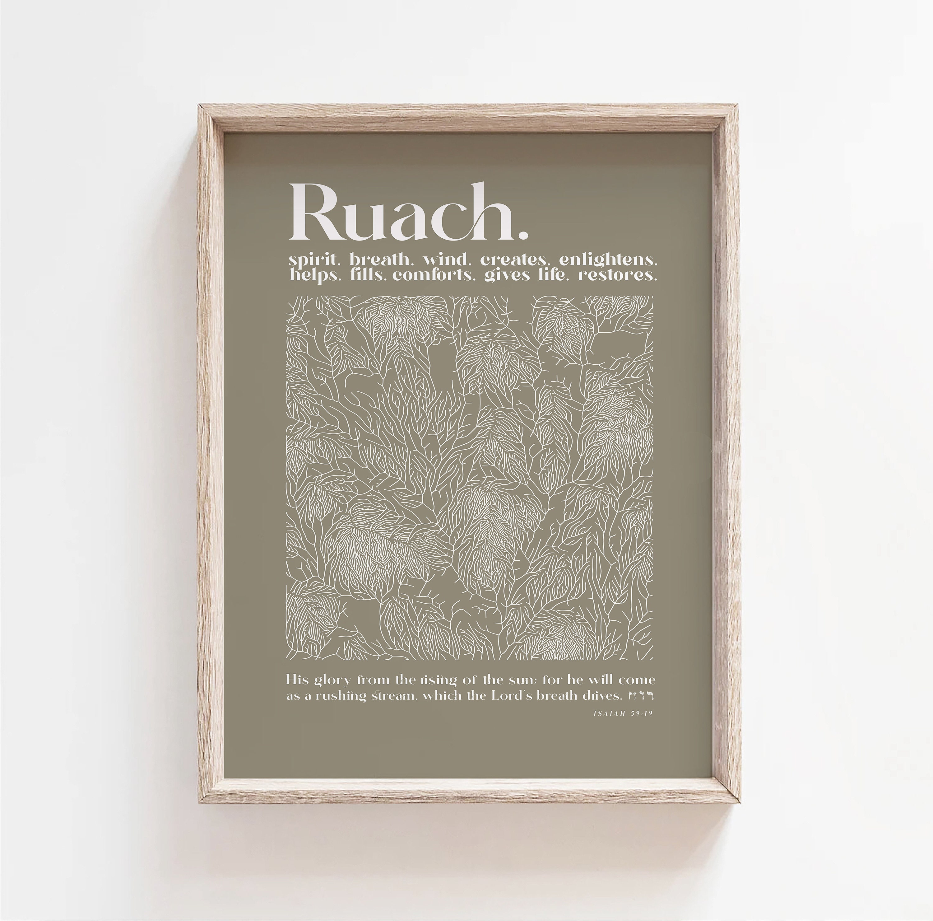 RUACH Holy Spirit Minimalist Wall Art, Spirit of God, Breath, Wind ...