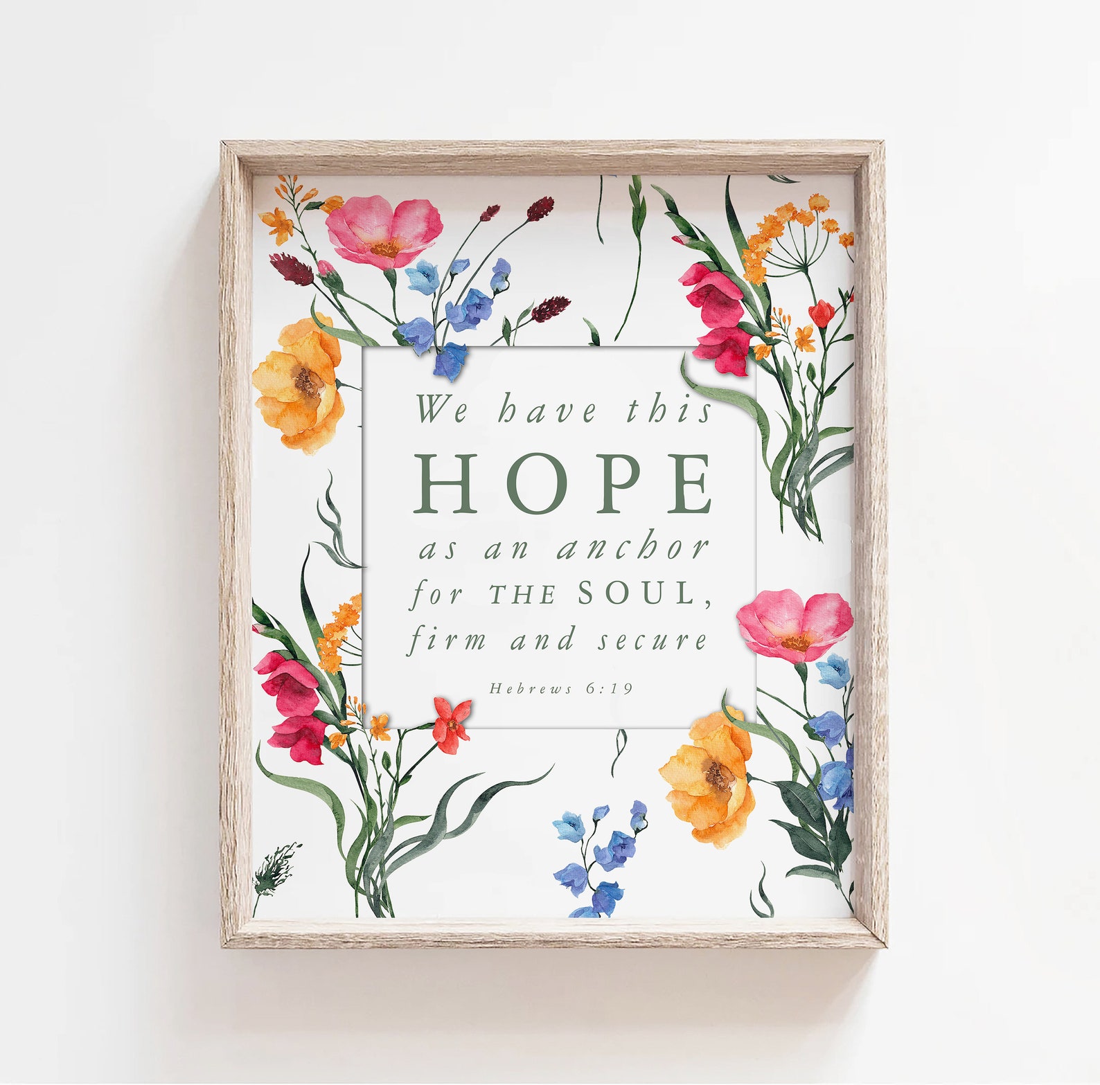 Hebrews 6:19 Bible Verse Wall Art We Have This Hope as an Anchor for ...