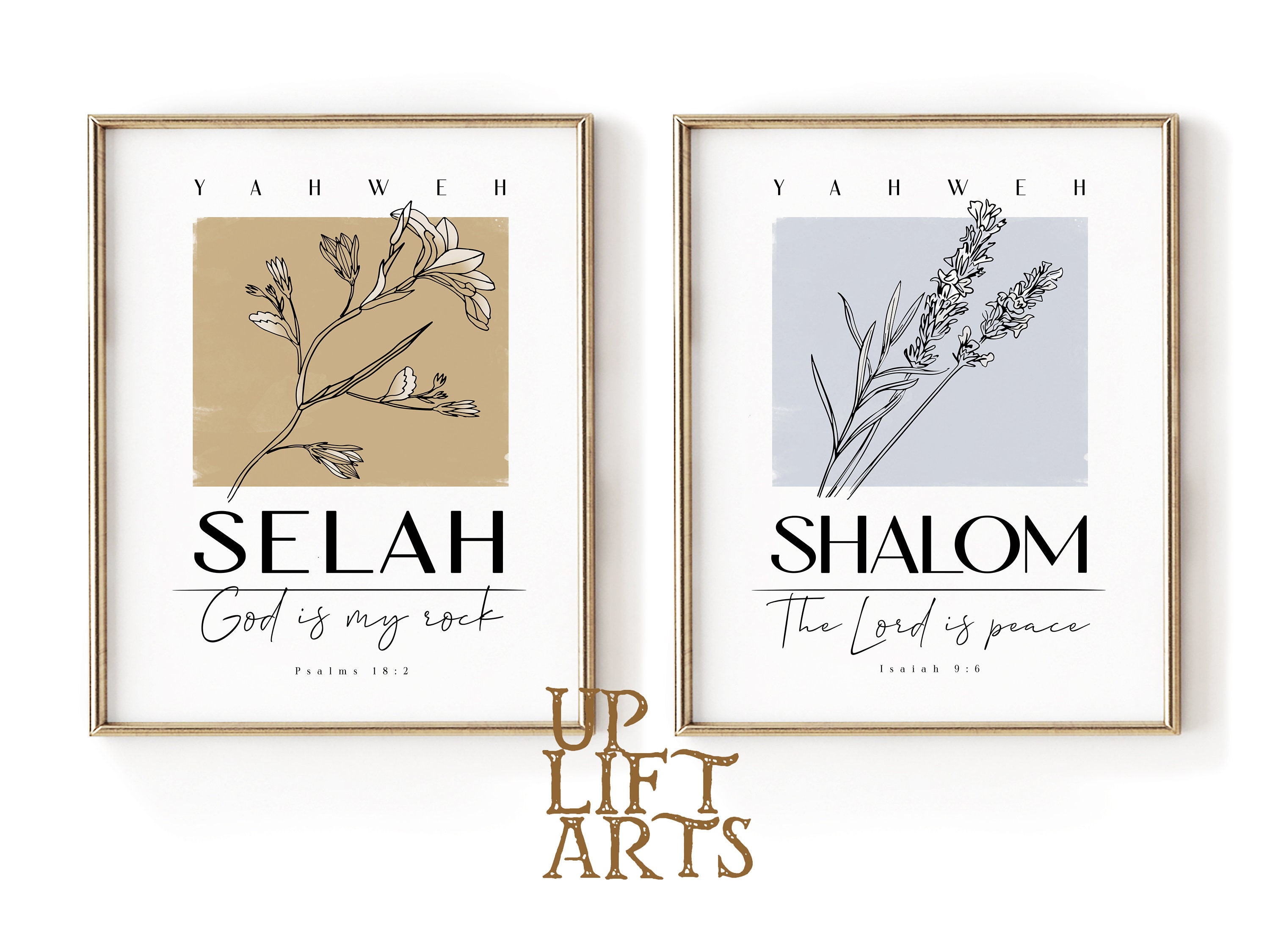 Hebrew Names of God Wall Art: Gallery Set of 15 Prints (digital ...