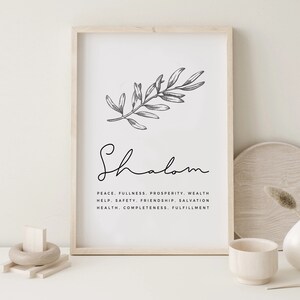 Shalom Hebrew Definition Print: Olive Branch Wall Art (digital Download ...