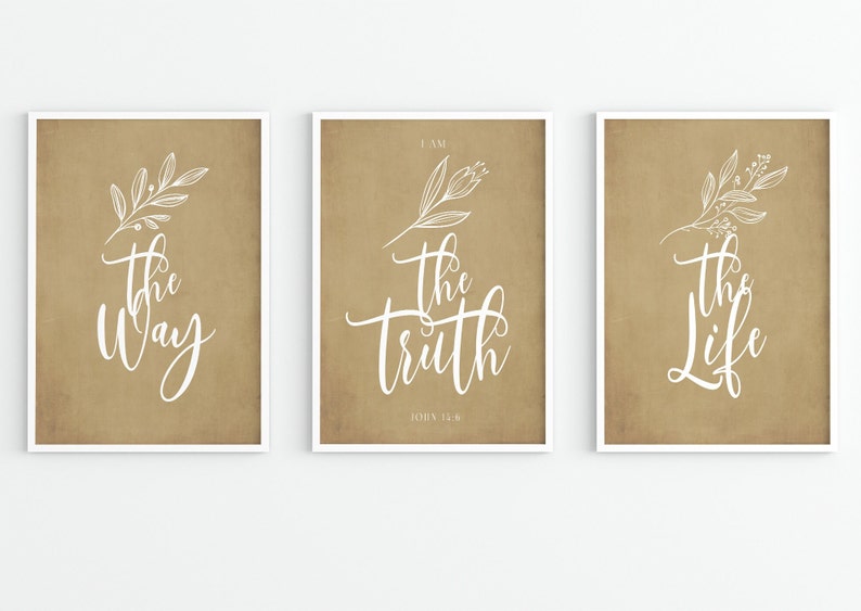 I Am the Way the Truth the Life Bible Verse Wall Art, John 14:6 ...