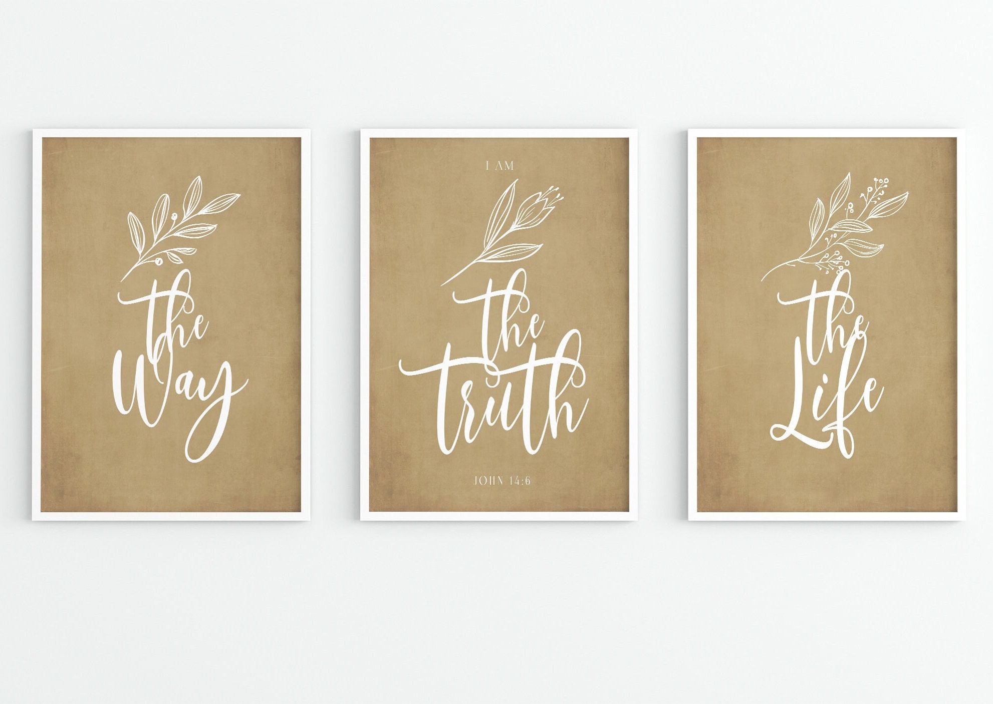 I Am the Way the Truth the Life Bible Verse Wall Art, John 14:6 ...