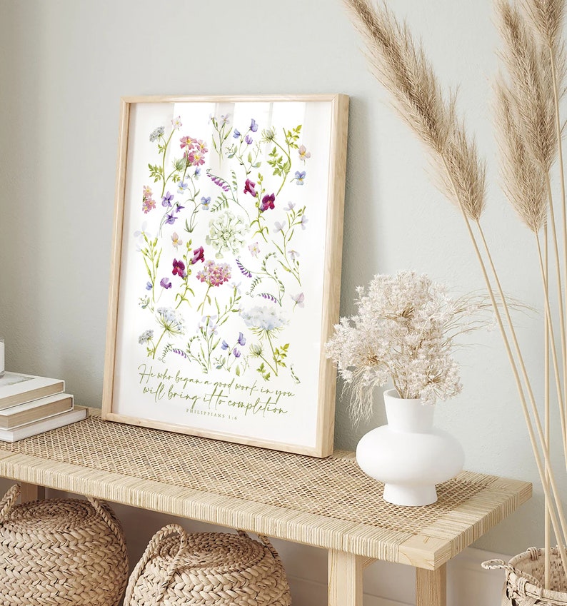 Philippians 1:6 Bible Verse Wall Art, HE Began a Good Work in You ...