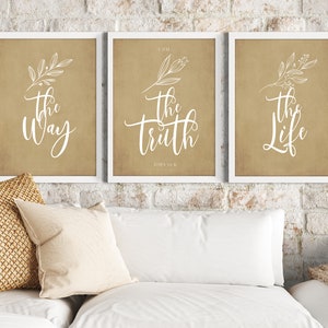 I Am the Way the Truth the Life Bible Verse Wall Art, John 14:6 ...