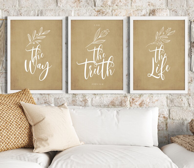 I Am the Way the Truth the Life Bible Verse Wall Art, John 14:6 ...