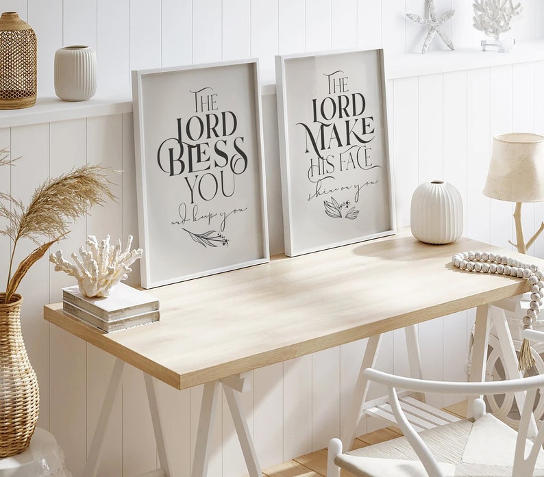 The Lord Bless You and Keep You Bible Verse Wall Art Set I - Etsy