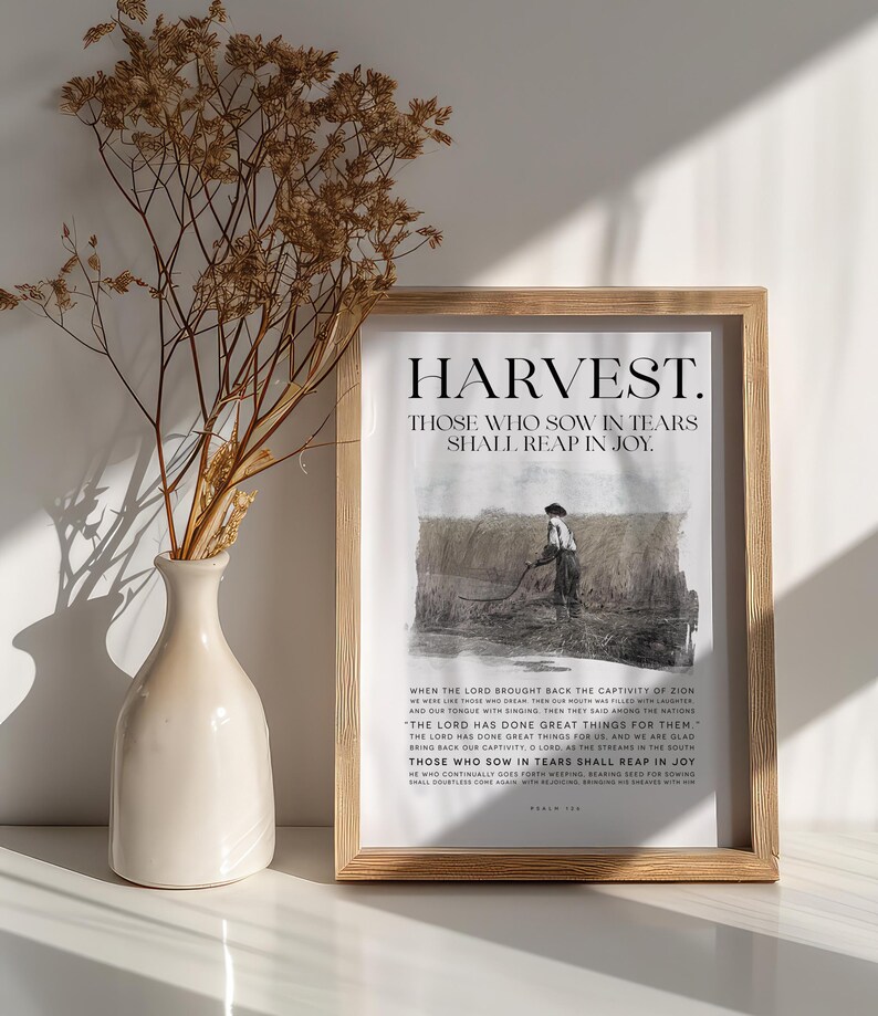 Psalm 126 Harvest Bible Verse Art: Christian Wall Decor (digital Print ...