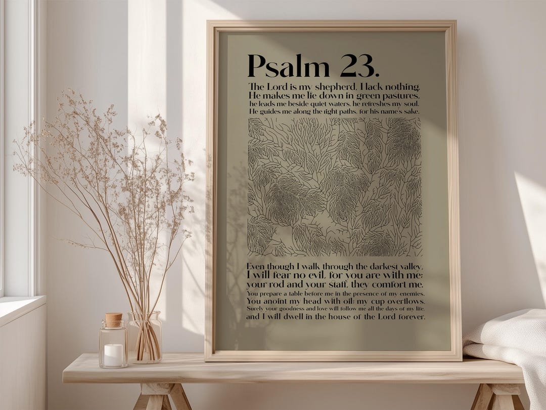 Psalm 23 Wall Art, the Lord is My Shepherd Printable, Christian Home ...