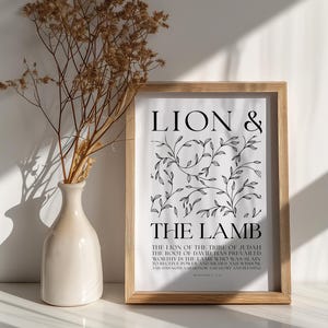 Lion and the Lamb Wall Art, the Attributes of God, Revelation of Christ ...