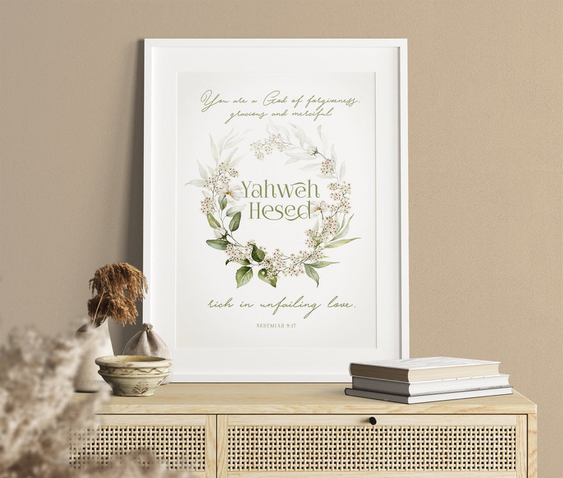 Yahweh Hesed Hebrew Name of God Art Print: Bible Verse (digital ...