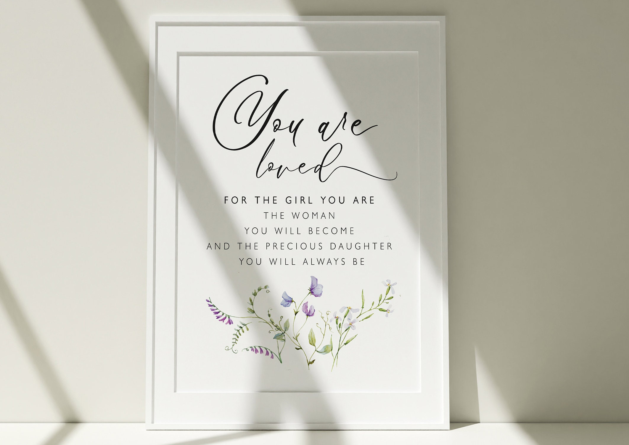 You Are Loved NURSERY GIFT Printable Wall Art Script Nursery NEWBORN ...