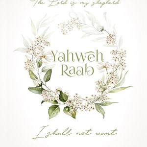 Hebrew Names of God Set of 7, Christian Printable Wall Art, Bible Verse ...