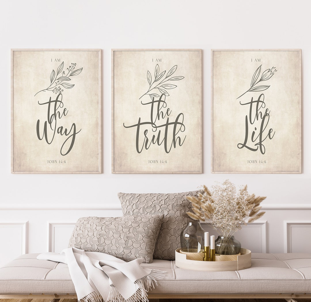 I Am the Way the Truth the Life Bible Verse Wall Art, John 14:6 ...
