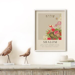 Shalom Hebrew Definition Art: Pomegranate Print (digital Download) - Etsy