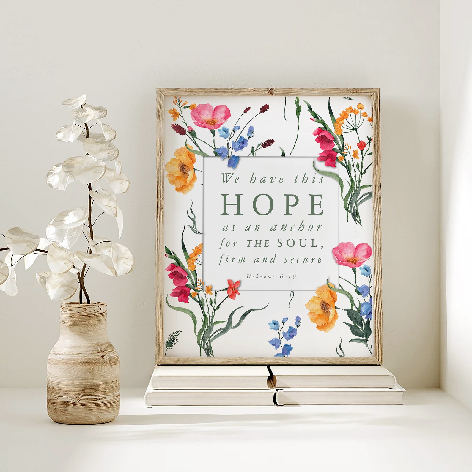 Hebrews 6:19 Bible Verse Wall Art We Have This Hope as an Anchor for ...