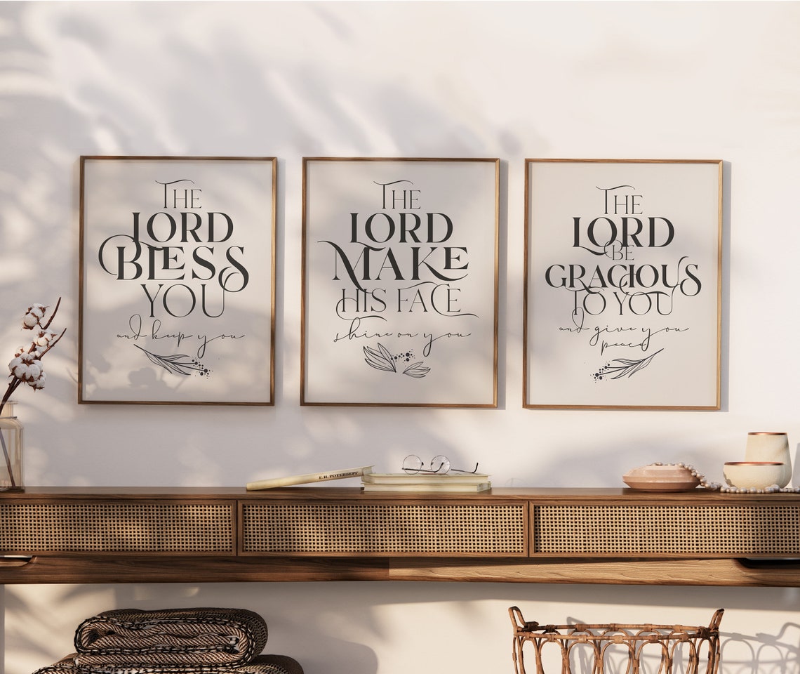 The Lord Bless You and Keep You Bible Verse Wall Art Set I - Etsy