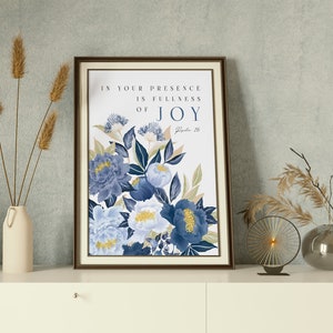 JOY Bible Verse Poster, in Your Presence is Fullness of Joy Verse Wall ...