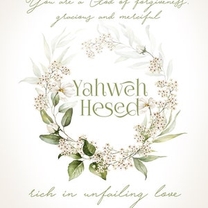 Yahweh Hesed Hebrew Name of God Art Print: Bible Verse (digital ...