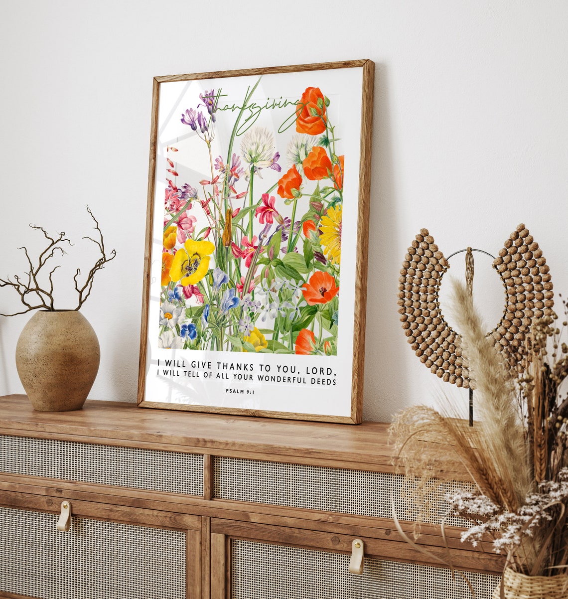 THANKSGIVING Bible Verse PRINT Psalm 9:1 I Will Give Thanks - Etsy