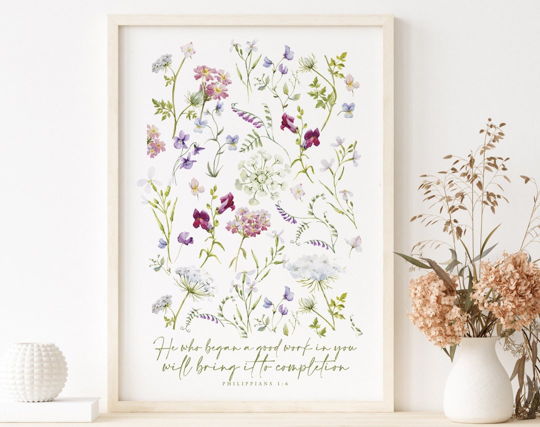Philippians 1:6 Bible Verse Wall Art, HE Began a Good Work in You ...