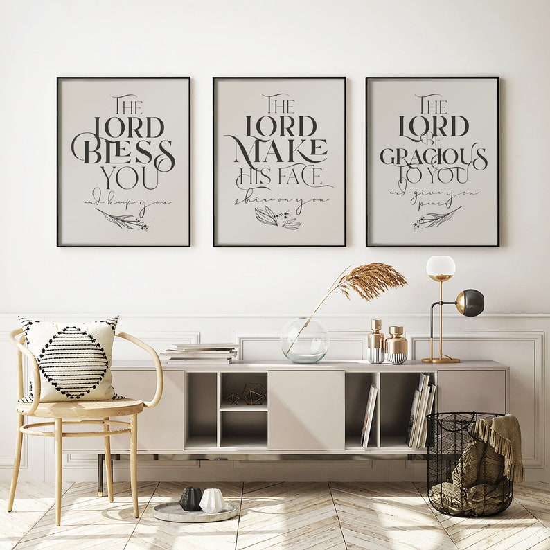 The Lord Bless You and Keep You Bible Verse Wall Art Set I - Etsy