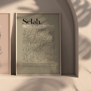 SELAH Wall Art, Selah HEBREW BIBLE Verse Wall Decor, Sage Green ...