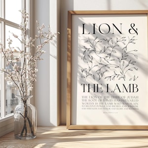 Lion and the Lamb Wall Art, the Attributes of God, Revelation of Christ ...