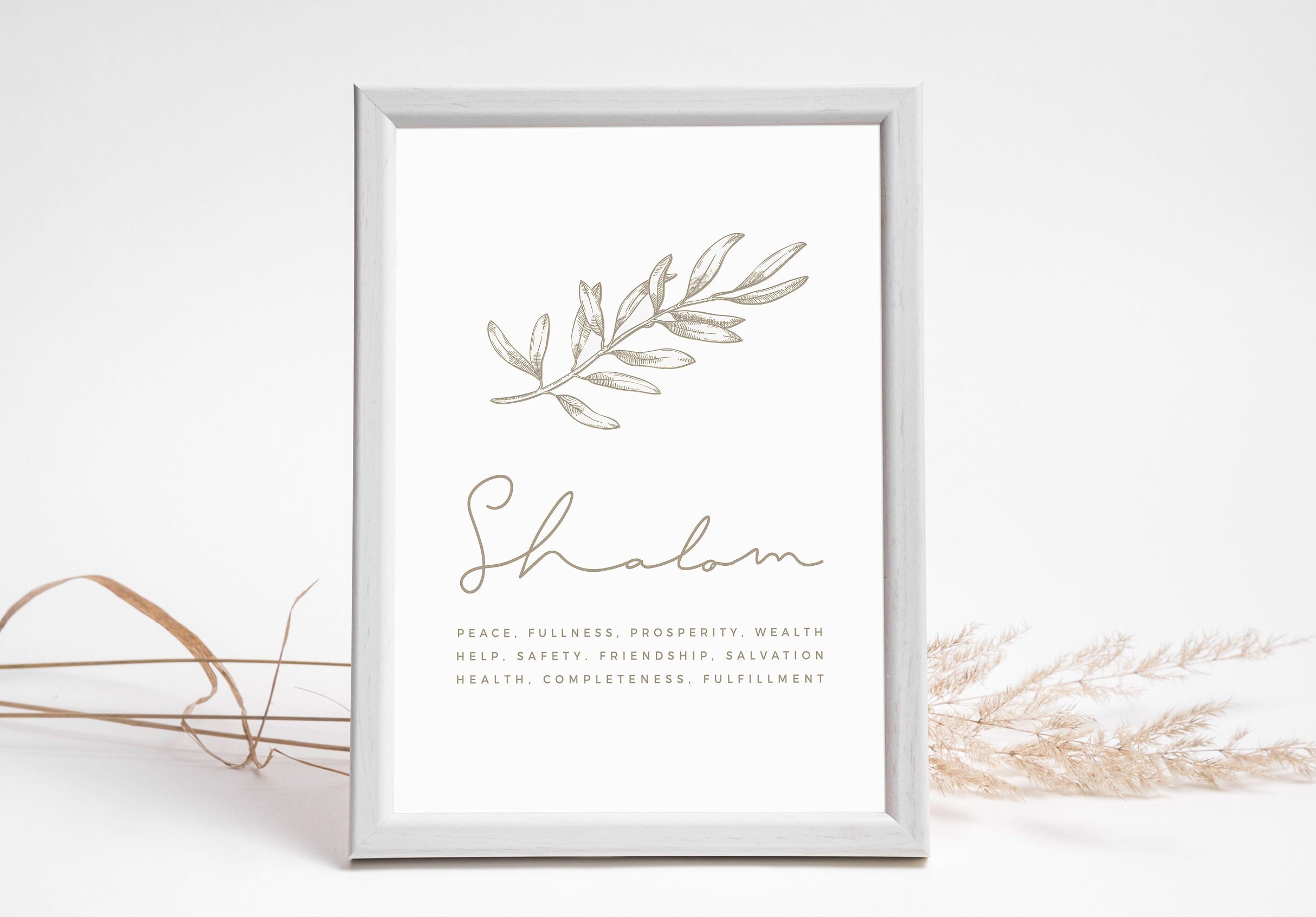 Shalom Minimalist Printable Wall Art, HEBREW Definition of Shalom/peace ...