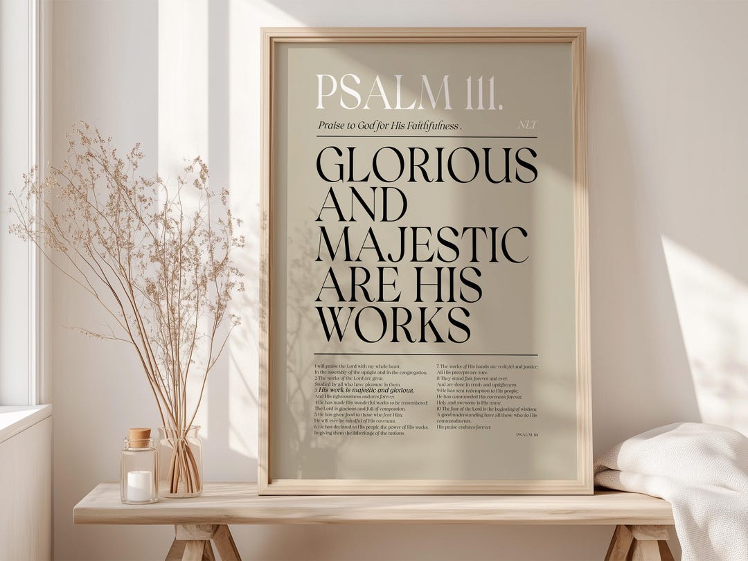 Psalm 111 Scripture Art: Sage Green Christian Decor (digital Print) - Etsy