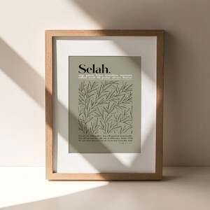 SELAH Wall Art, Selah HEBREW BIBLE Verse Wall Decor, Sage Green ...