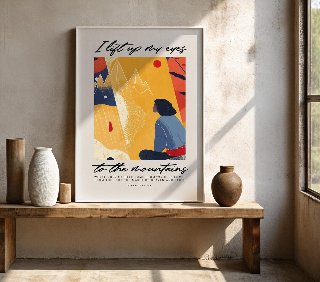 Psalm 121 Bible Verse Print: Modern Christian Wall Art (digital ...