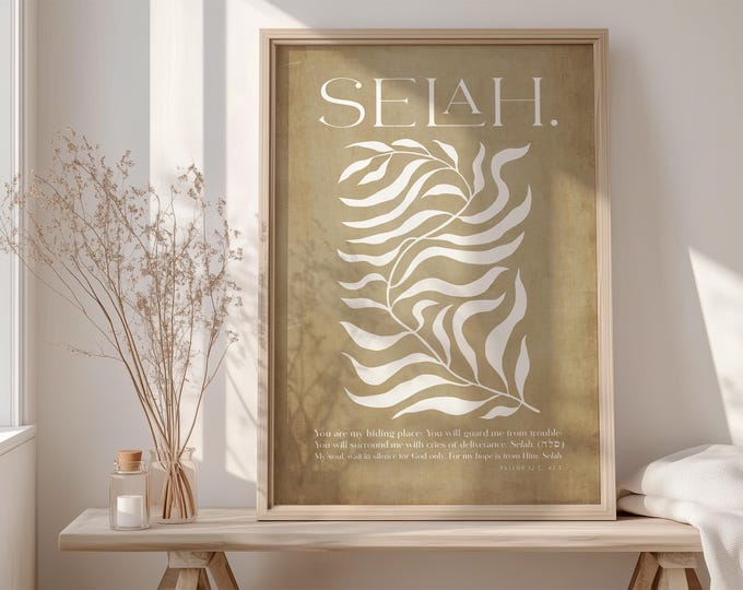 Selah Wall Art, Selah Psalms Print, Modern Christian Art, Modern ...