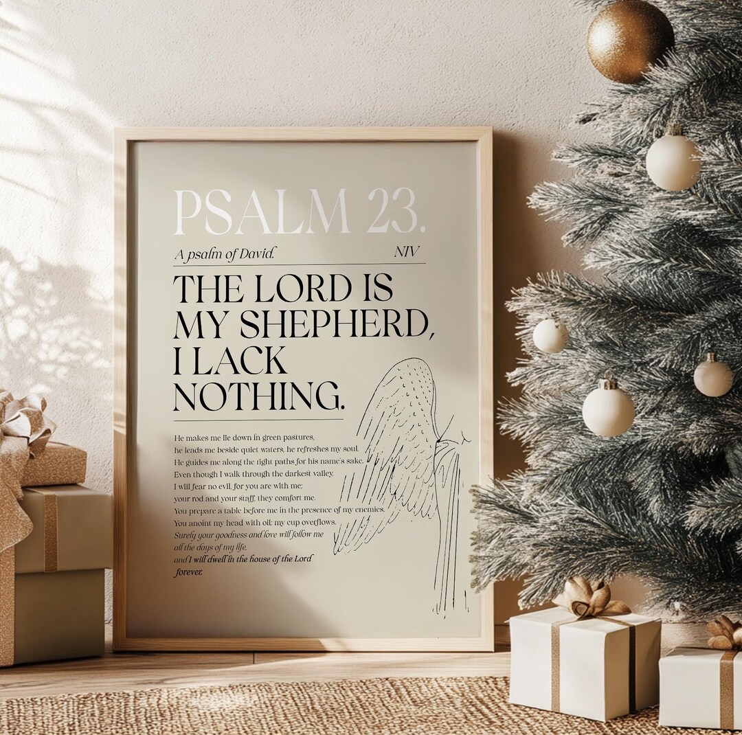 Psalm 23 Modern Wall Art, the Lord is My Shepherd, Bible Verse ...