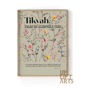 TIKVAH Minimalist Wall Art, HOPE Bible Verse Hebrew Definition Print ...