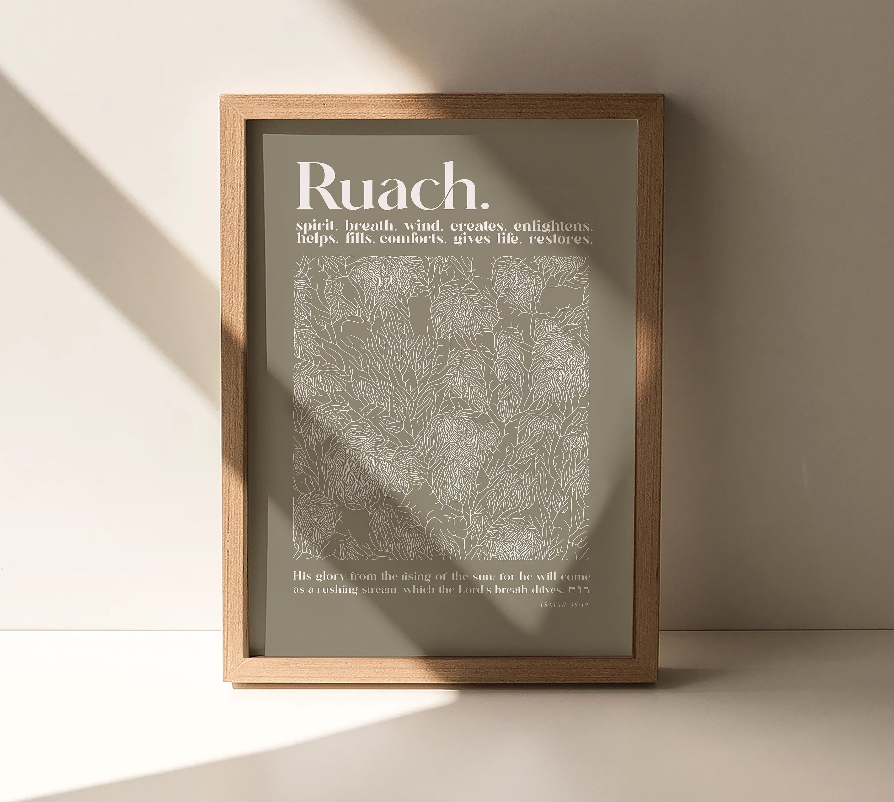 RUACH Holy Spirit Minimalist Wall Art, Spirit of God, Breath, Wind ...