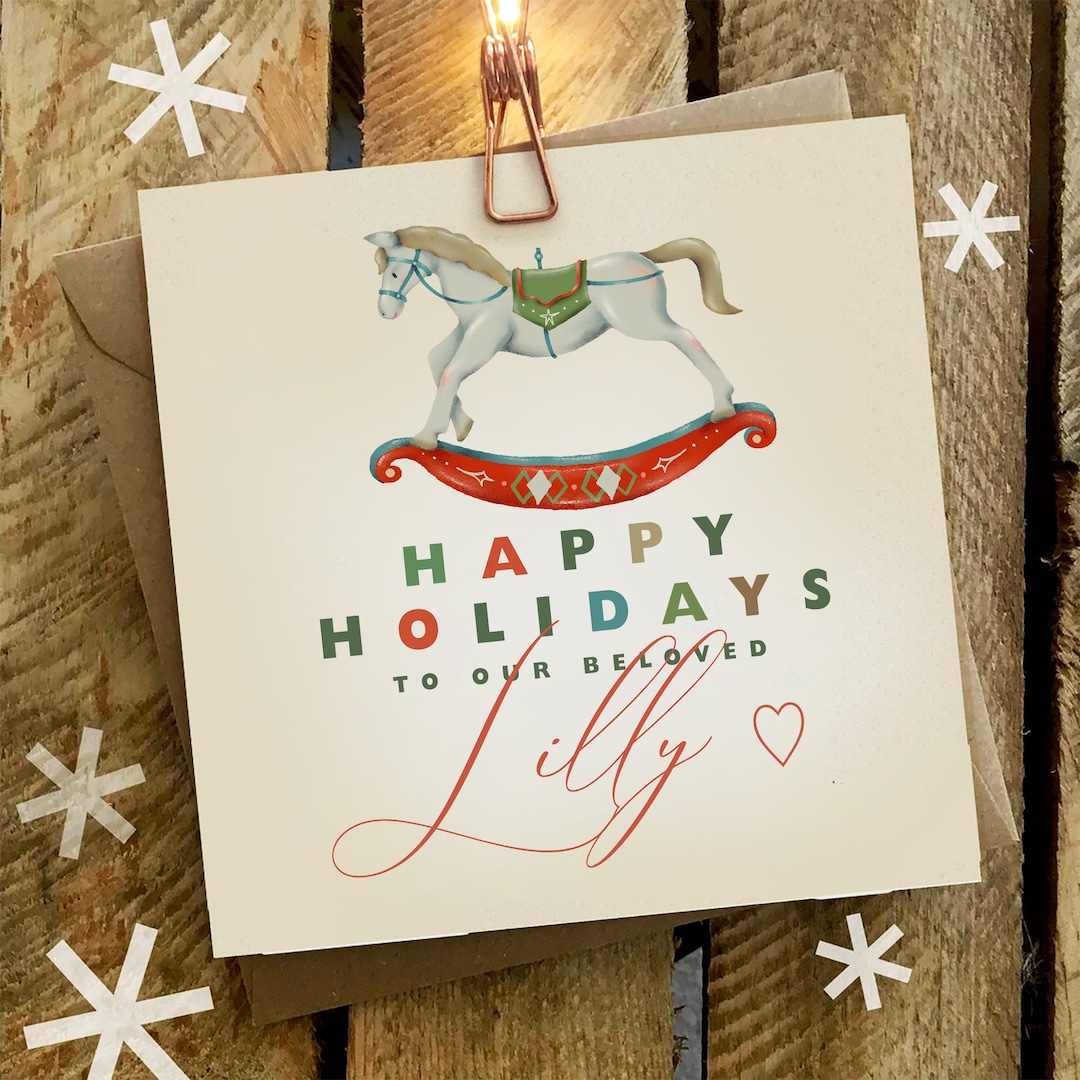 PERSONALISED Christmas Card for Children | HAPPY HOLIDAYS Card for Son ...