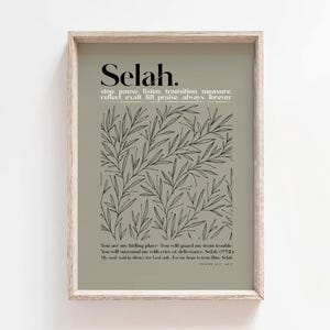 SELAH Wall Art, Selah HEBREW BIBLE Verse Wall Decor, Sage Green ...