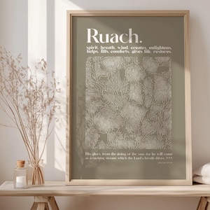 RUACH Holy Spirit Minimalist Wall Art, Spirit of God, Breath, Wind ...