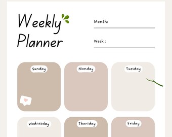 Personal Weekly Planner, Online Planner, Customizable, Pastel Flowers ...