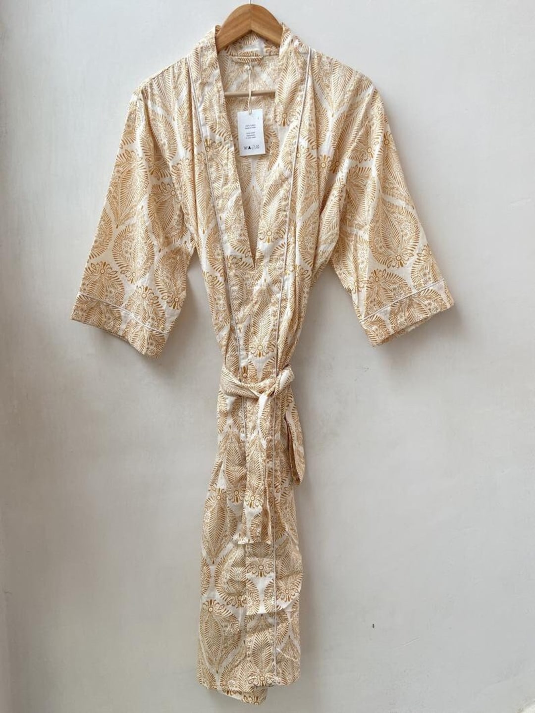 Beautiful Cotton Kimono Dress, Bath Robe Kimono, Hand Block Printed ...
